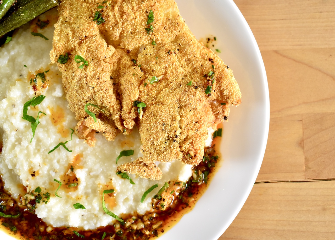 Southern Style Crappie and Grits with Cajun Butter - The Intrepid Eater