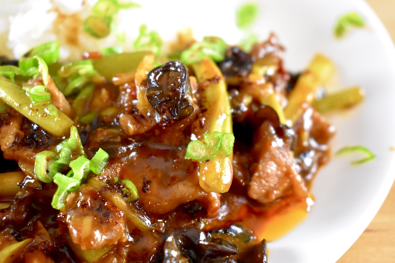 Yu Xiang Wild Pork with Amber Jelly Roll Fungus - The Intrepid Eater