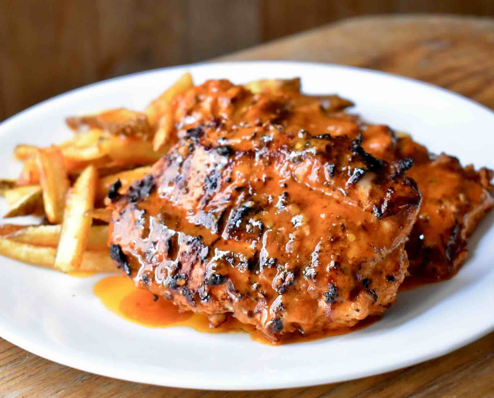 Piri Piri Wild Turkey Steaks with Fries - The Intrepid Eater